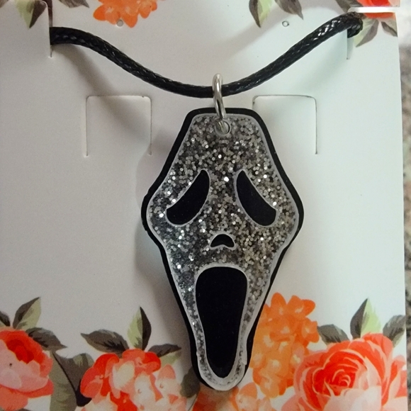 Jewelry | 2 For 13 Glitter Acrylic Scream Ghostface Design Necklace ...